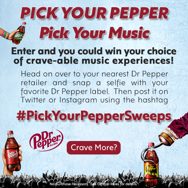 Dr Pepper "Pick Your Pepper" Selfie Photo Contest - 97.9 The Beat